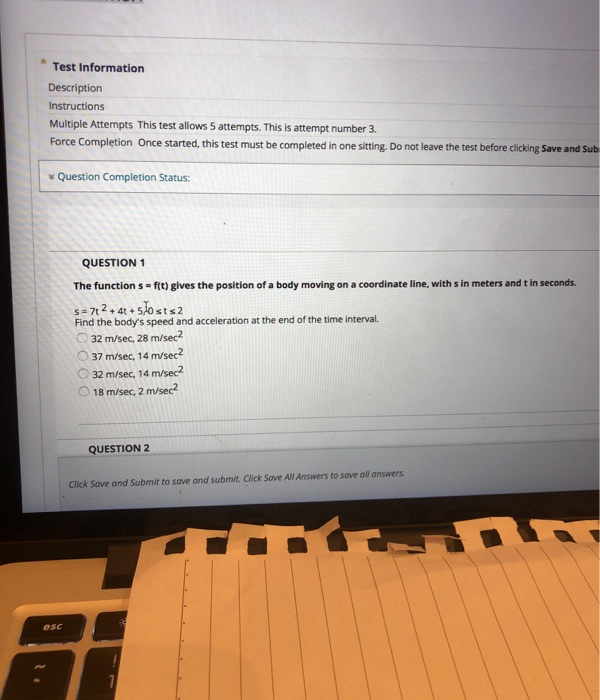 Solved Test Information Description Instructions Multiple | Chegg.com