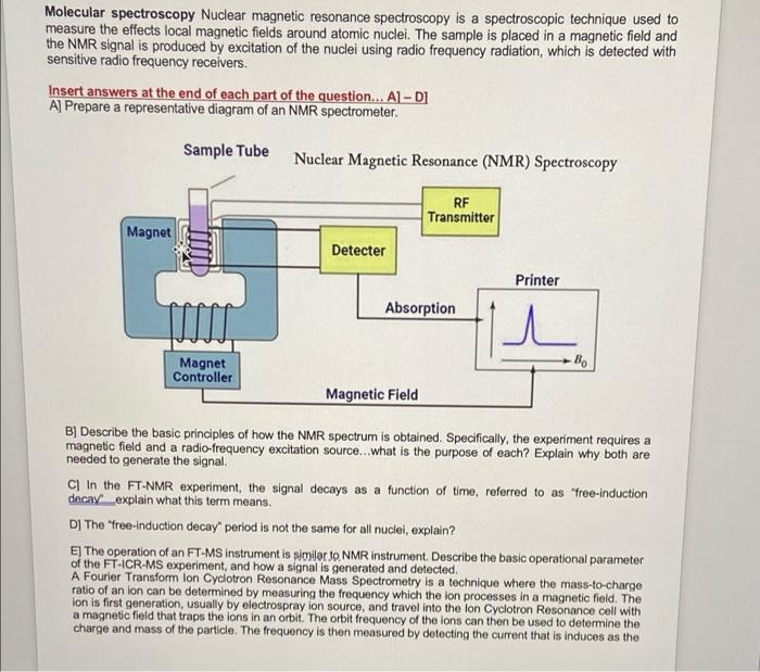 Solved Molecular spectroscopy Nuclear magnetic resonance | Chegg.com