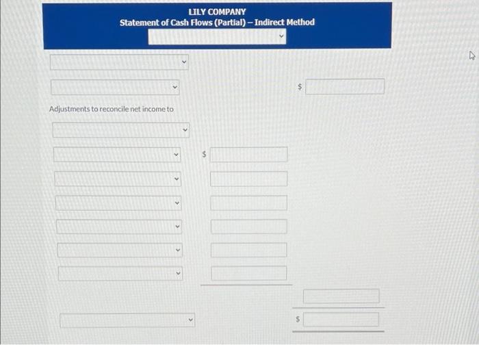 Solved LILY COMPANY Income Statement For the Year Ended | Chegg.com