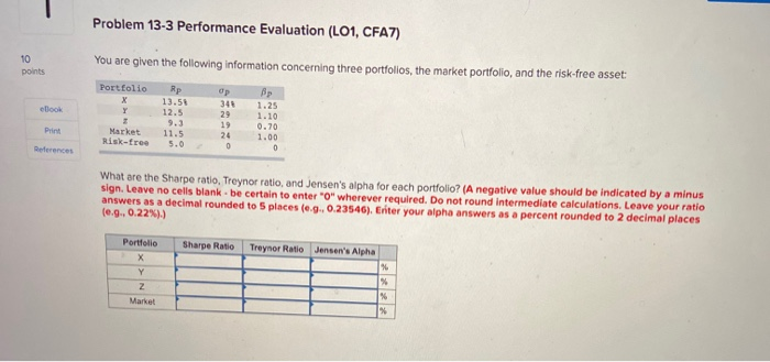 Solved Problem 13-3 Performance Evaluation (LO1, CFA7) You | Chegg.com
