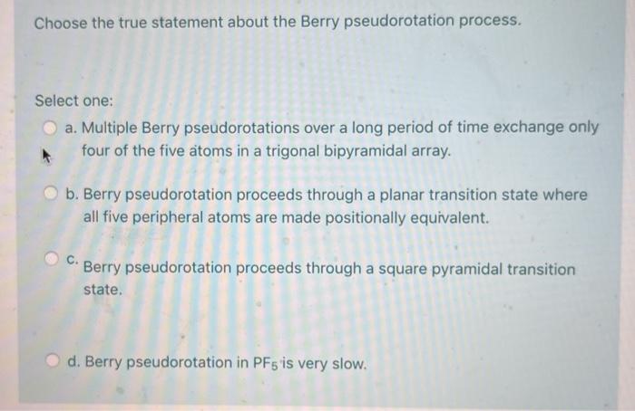 Solved Choose the true statement about the Berry | Chegg.com