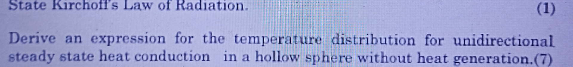 Solved Derive An Expression For The Temperature Distribution