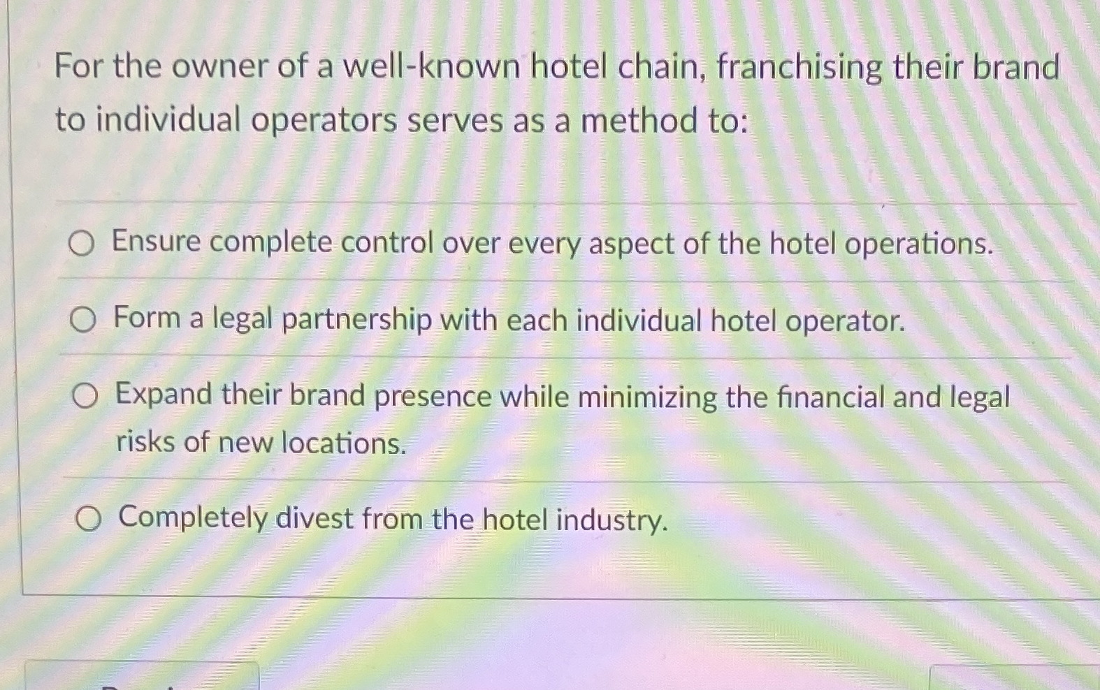 Solved For the owner of a well-known hotel chain, | Chegg.com