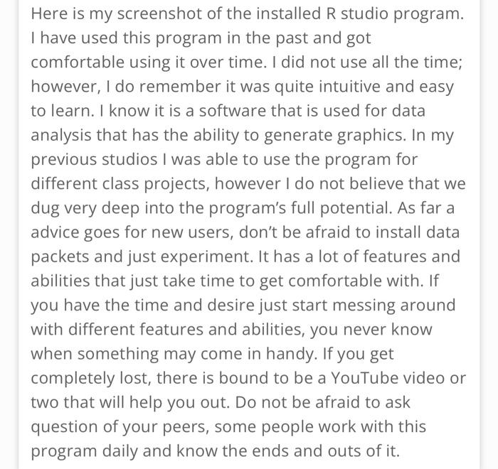 Solved Here is my screenshot of the installed R studio | Chegg.com