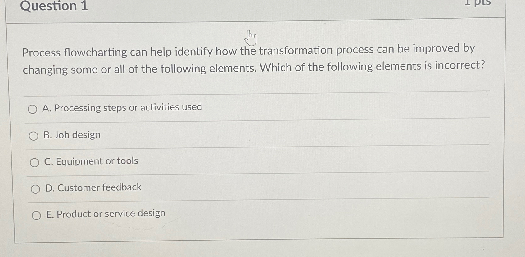 Solved Question 1Process flowcharting can help identify how | Chegg.com