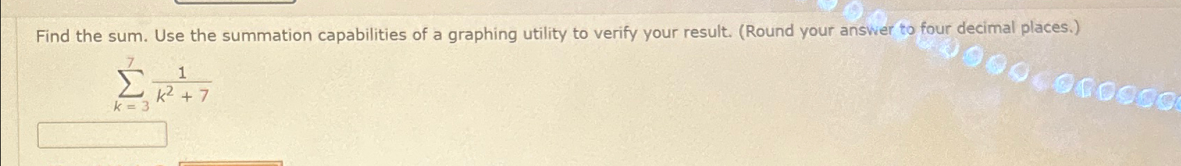 Solved Find the sum. Use the summation capabilities of a | Chegg.com