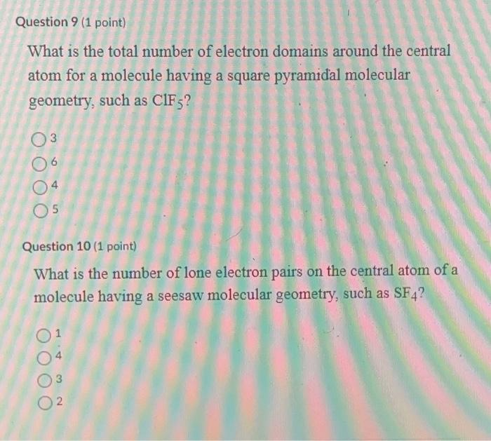 Solved What Is The Total Number Of Electron Domains Around