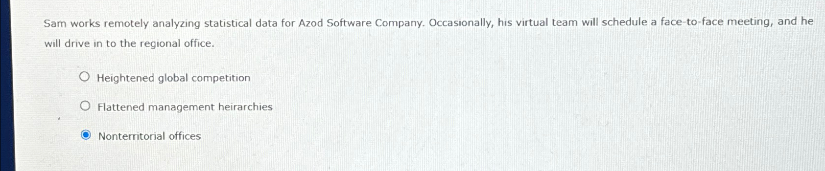 Solved Sam works remotely analyzing statistical data for | Chegg.com
