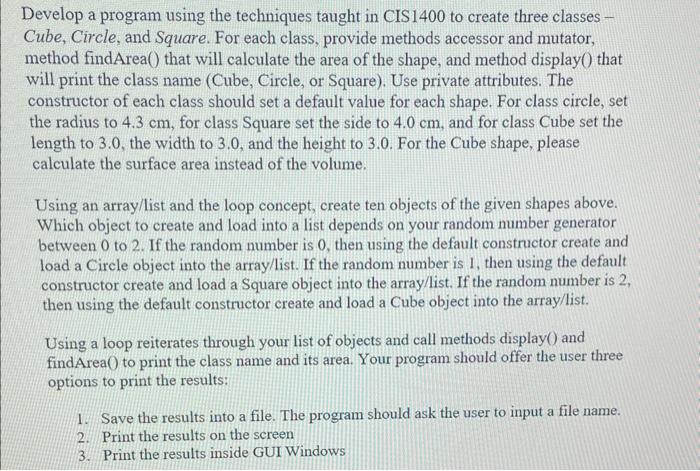 Solved In python, develop a program to create three | Chegg.com
