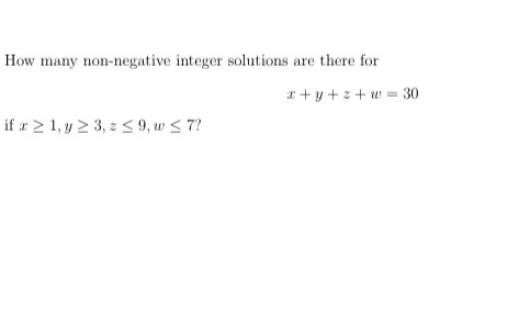 Solved How many non-negative integer solutions are there for | Chegg.com