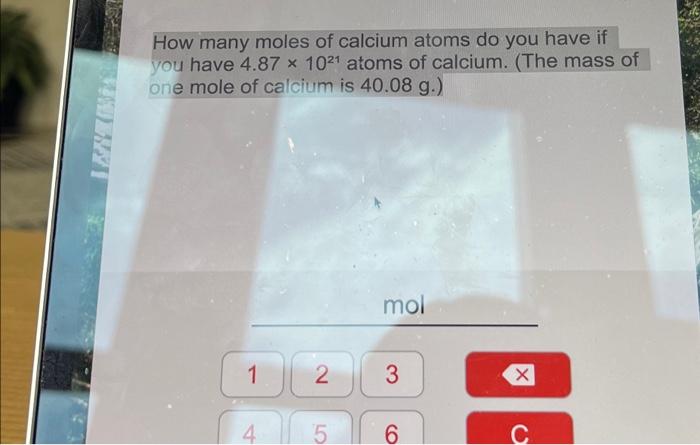 Solved How many moles of calcium atoms do you have if you | Chegg.com