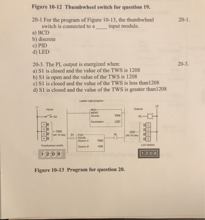 Solved Figure 10-12 Thumbwheel switch for question 19. 20-1. | Chegg.com