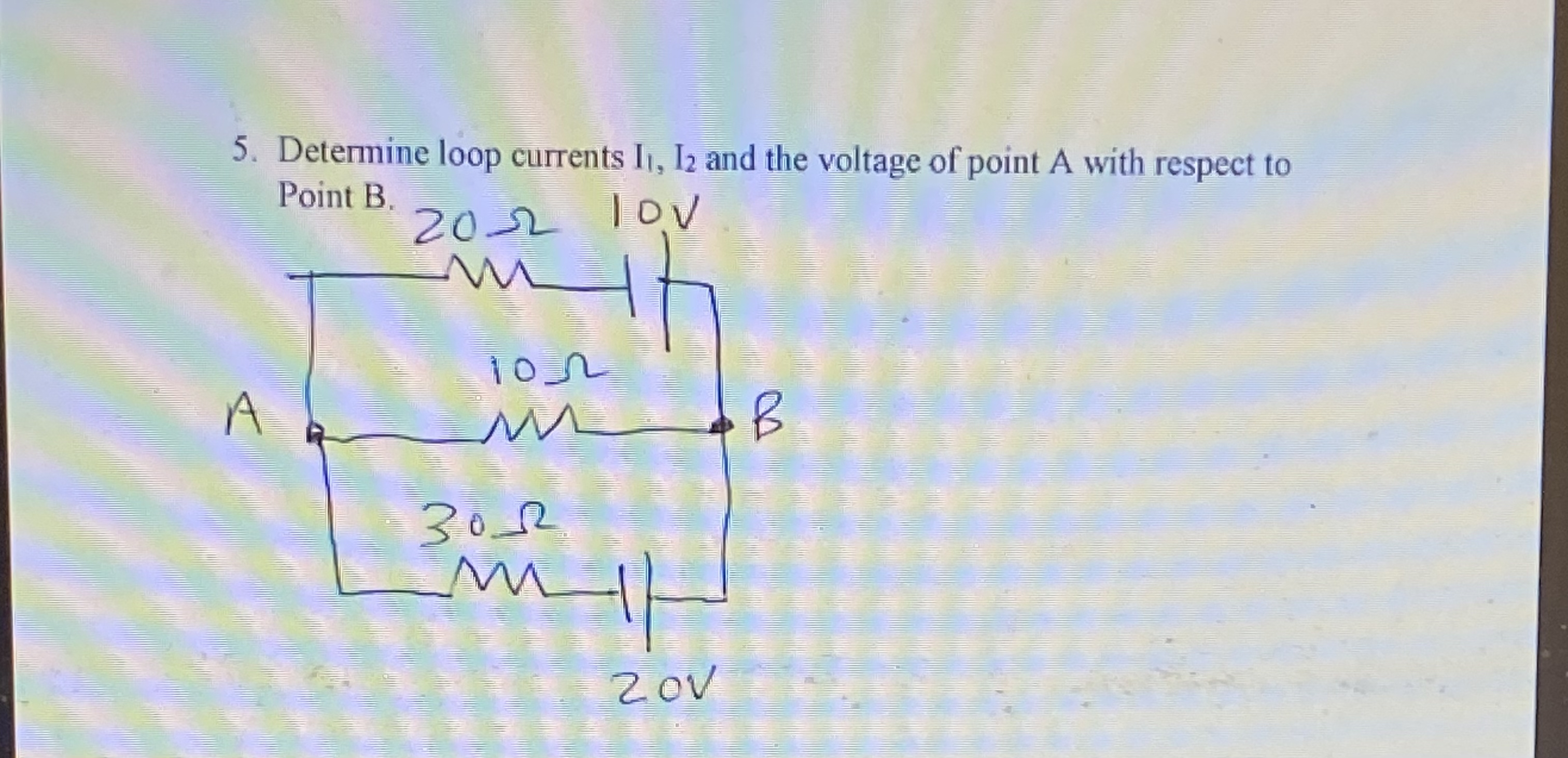 Solved Determine loop currents I1,I2 ﻿and the voltage of | Chegg.com