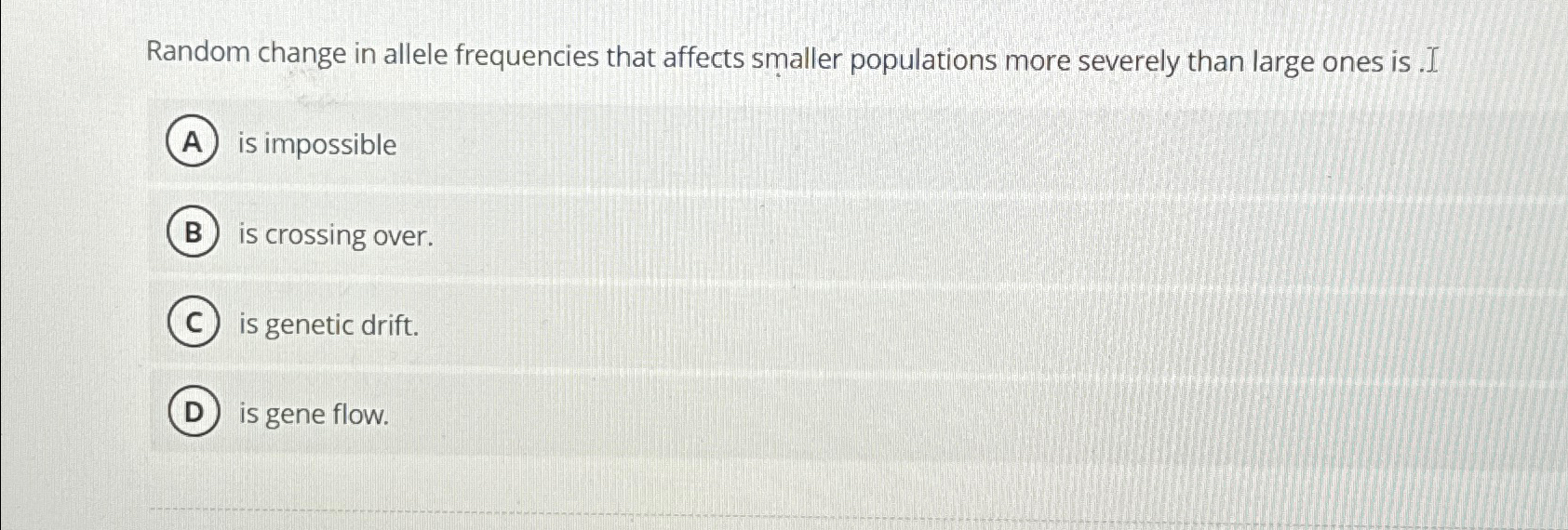 Solved Random change in allele frequencies that affects | Chegg.com