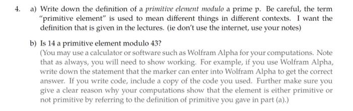 Solved 4. a) Write down the definition of a primitive | Chegg.com