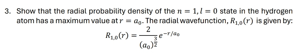 Show that the radial probability density of the | Chegg.com