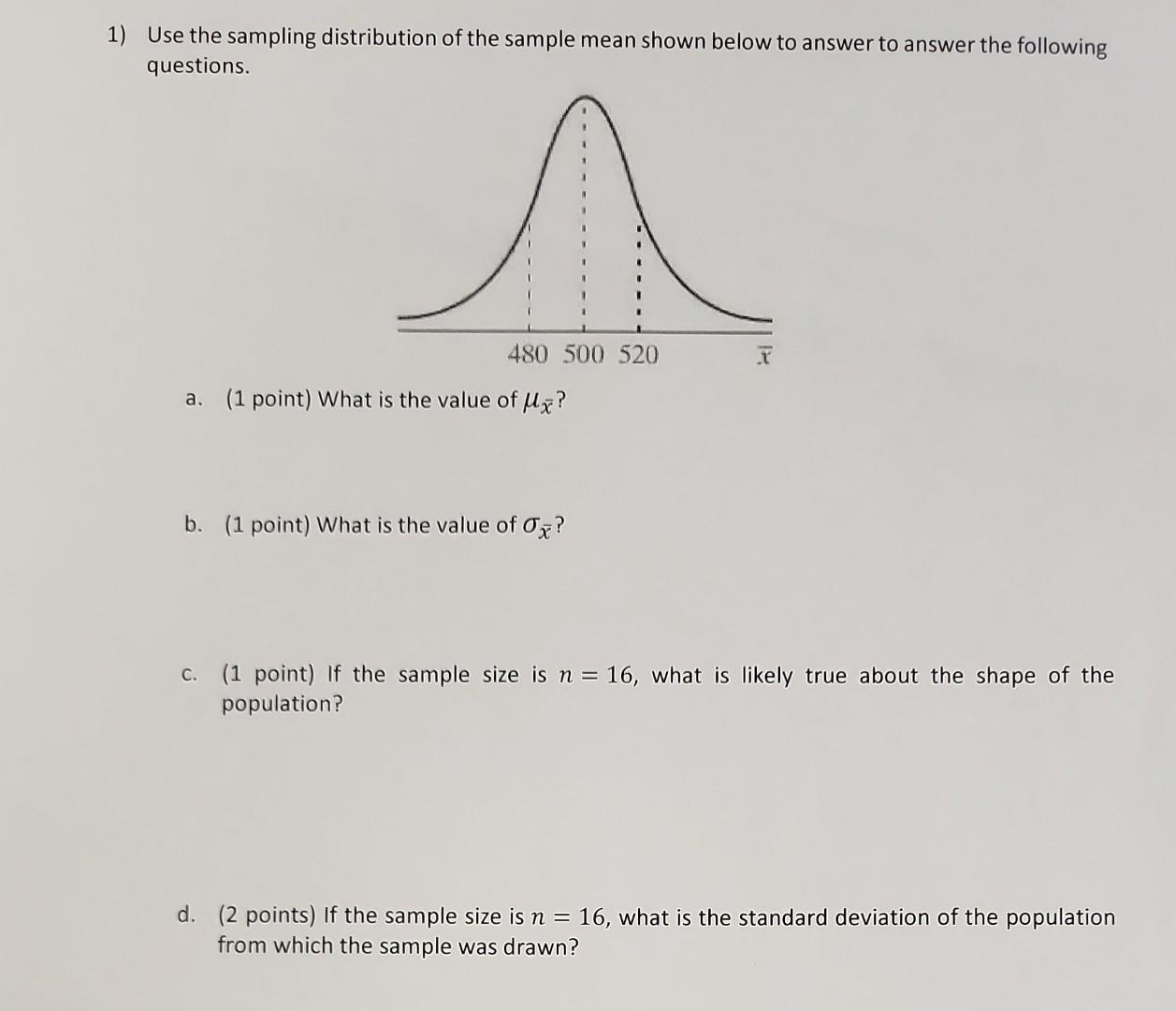 Solved Use the sampling distribution of the sample mean | Chegg.com