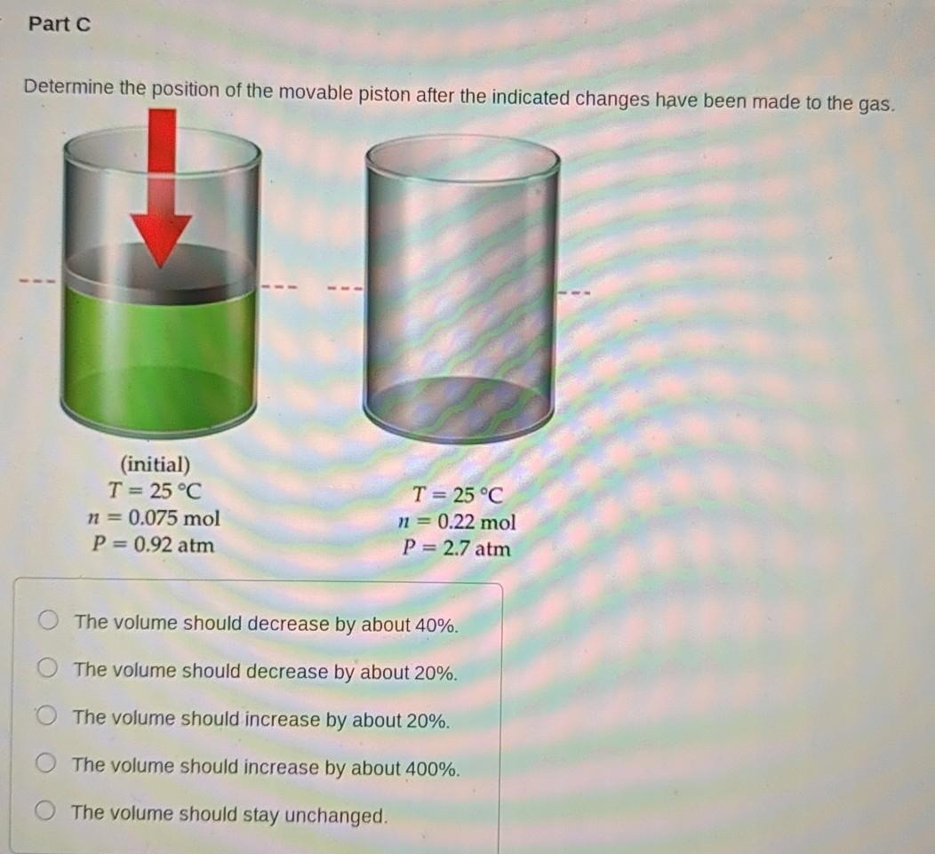 Solved Determine the position of the movable piston after | Chegg.com