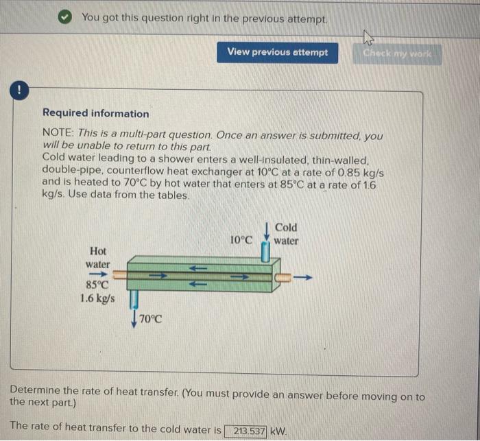 Solved You got this question right in the previous attempt. | Chegg.com
