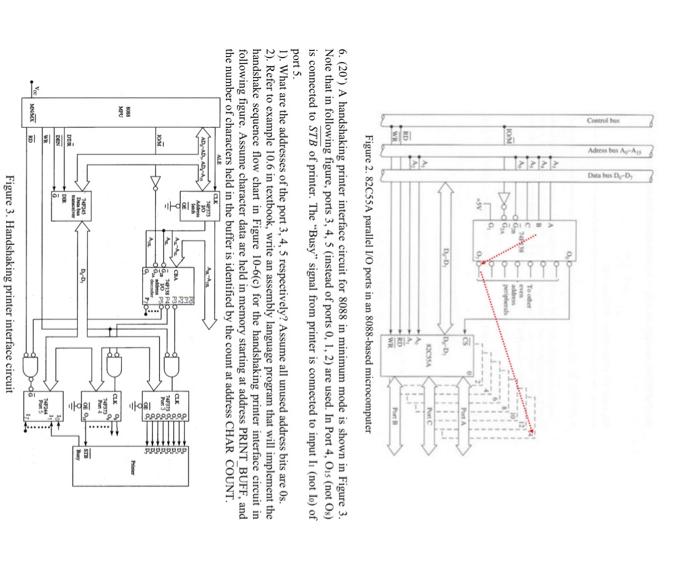 Solved 6. (20 ) A handshaking printer interface circuit for | Chegg.com