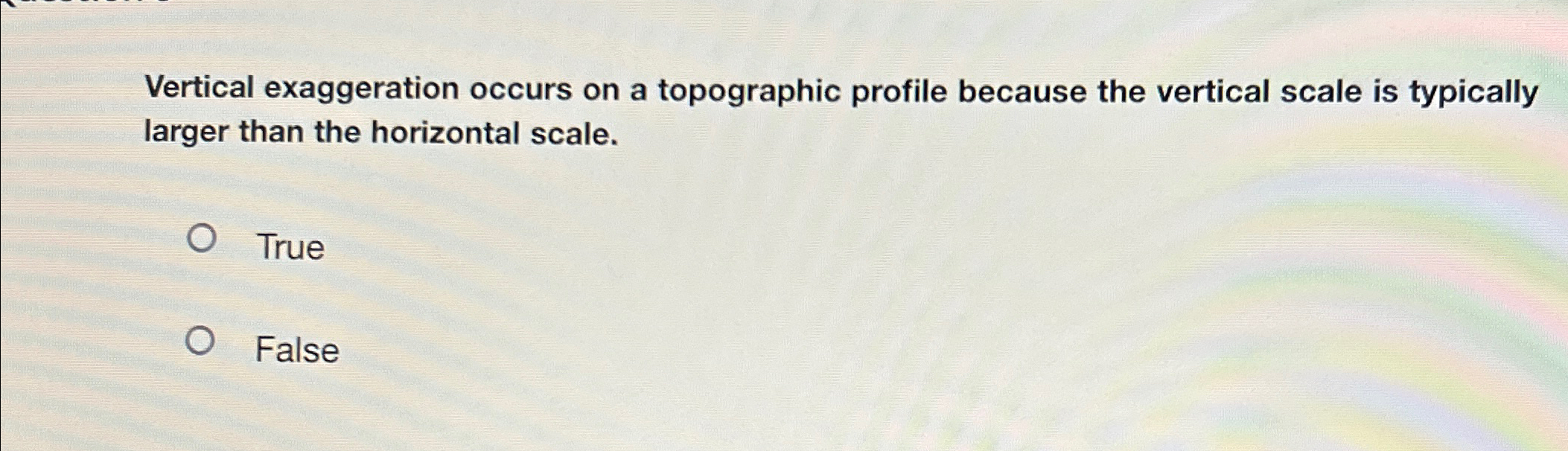 Solved Vertical exaggeration occurs on a topographic profile | Chegg.com