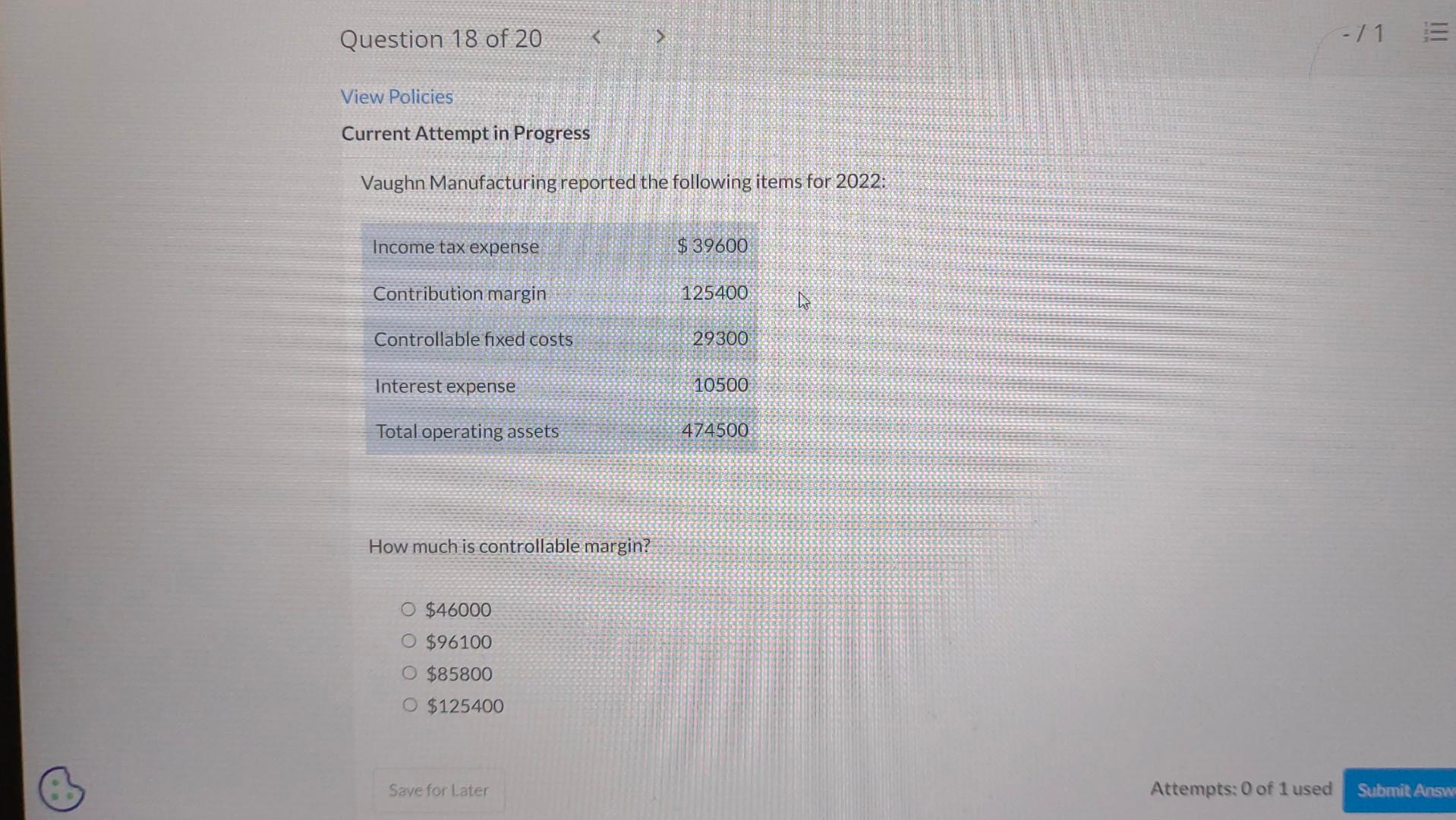 Solved View Policies Current Attempt in Progress Vaughn | Chegg.com