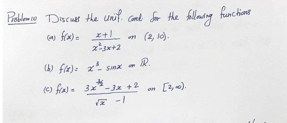 Solved Problem In Discuss The Unif Cant For The Following 7479