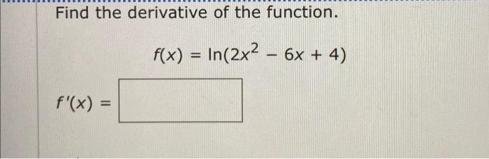 Solved Find the derivative of the function. | Chegg.com