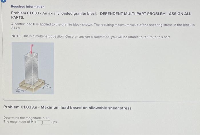 Solved Required information Problem 01.033 - An axially | Chegg.com