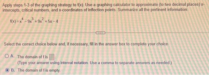 Solved Apply steps 1−3 of the graphing strategy to f(x). Use | Chegg.com