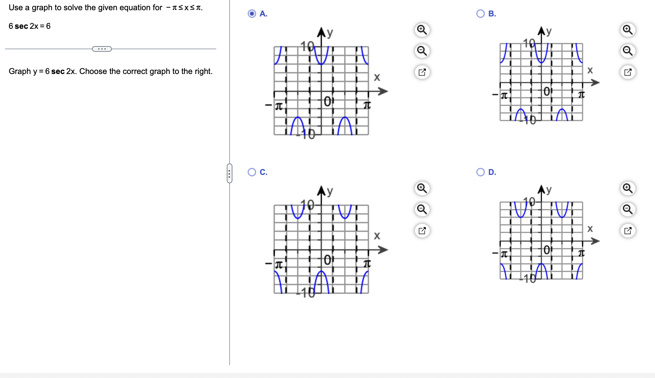 Solved Use a graph to solve the given equation for | Chegg.com