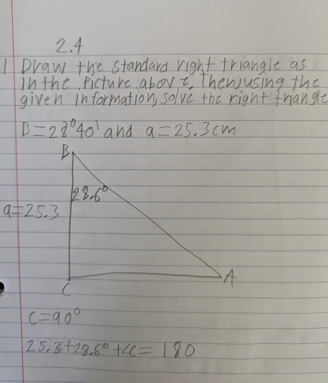 Solved Draw the standard right triangle as in the picture | Chegg.com