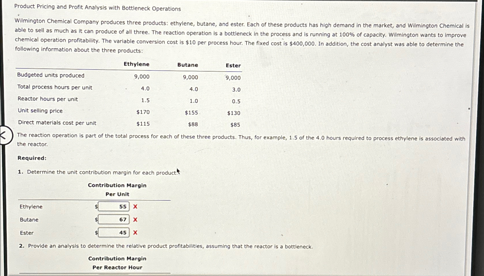 Solved Product Pricing and Profit Analysis with Bottleneck | Chegg.com