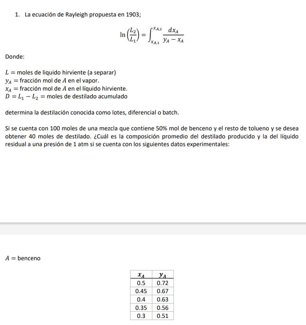 Solved La ecuación de Rayleigh propuesta en | Chegg.com