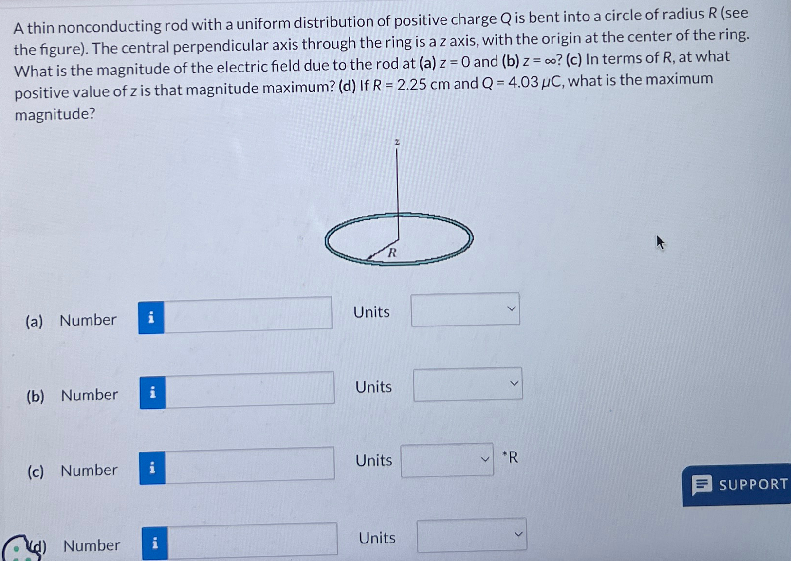 Solved A thin nonconducting rod with a uniform distribution | Chegg.com