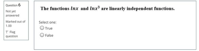 Solved The functions Inx and Inxs are linearly independent | Chegg.com