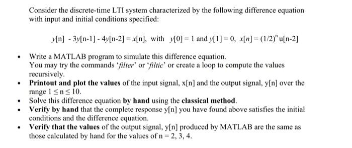 Solved Consider the discrete-time LTI system characterized | Chegg.com