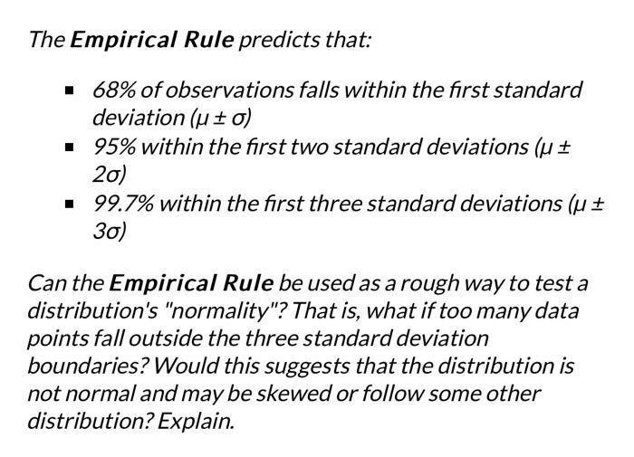 Solved The Empirical Rule predicts that: - 68% of | Chegg.com