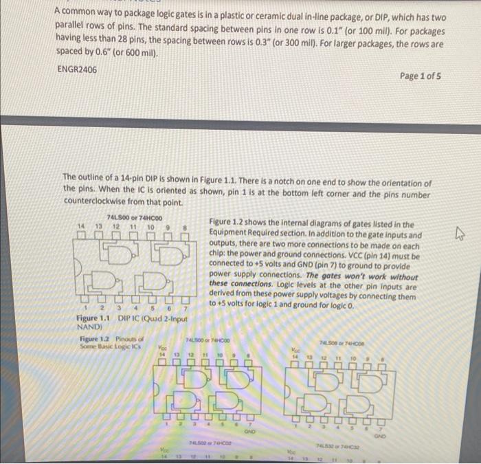 Solved Lab 1: DIP Integrated Circuits Objectives Upon | Chegg.com