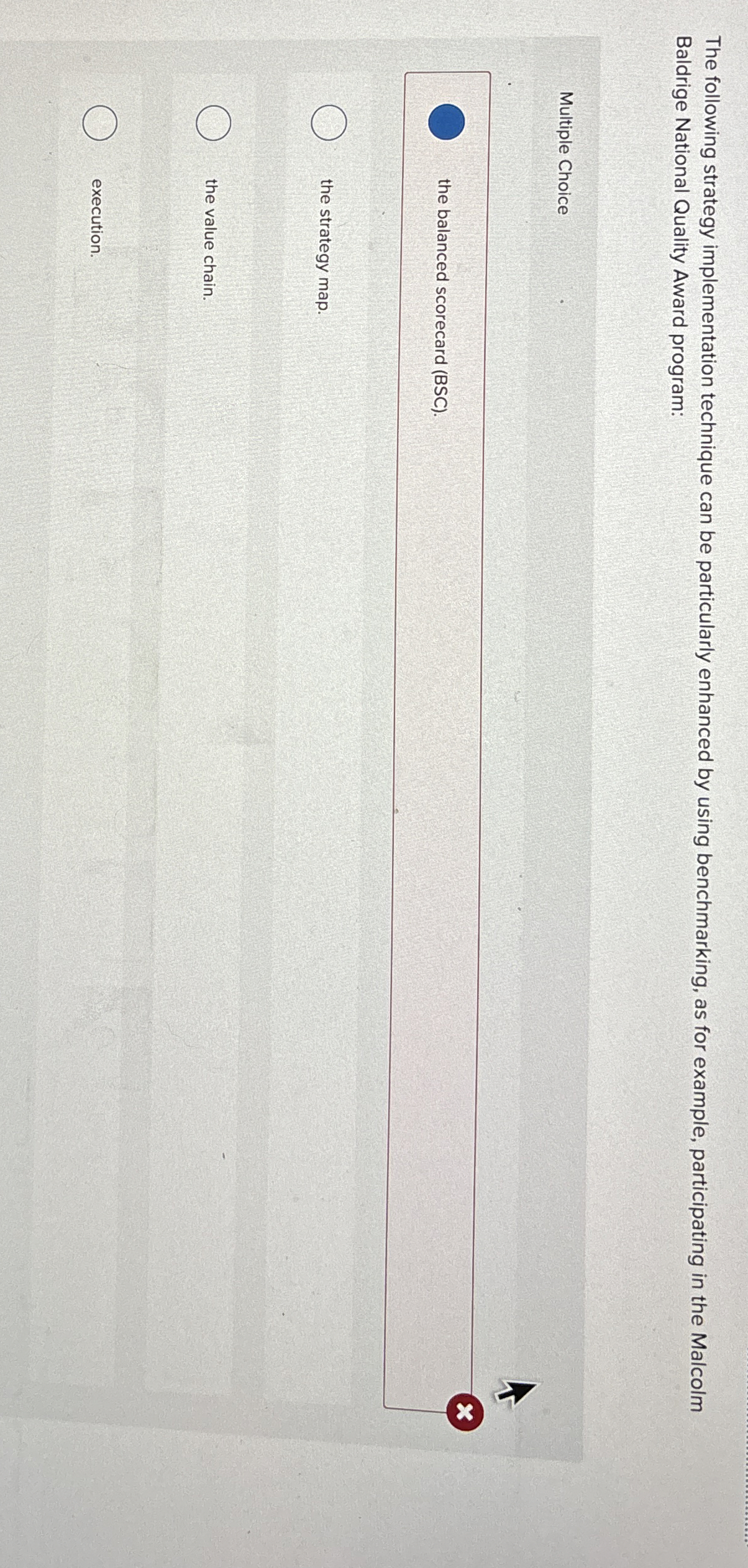 Solved The following strategy implementation technique can | Chegg.com