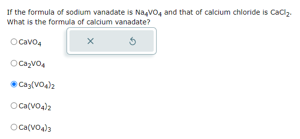 Solved If the formula of sodium vanadate is Na4VO4 ﻿and that | Chegg.com