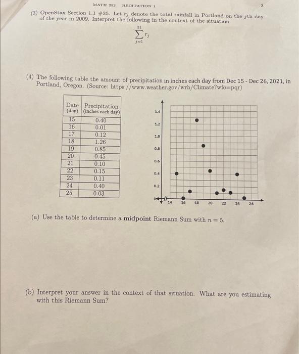 Solved (3) OpenStax Section 1.1 #35. Let rf denote the total | Chegg.com
