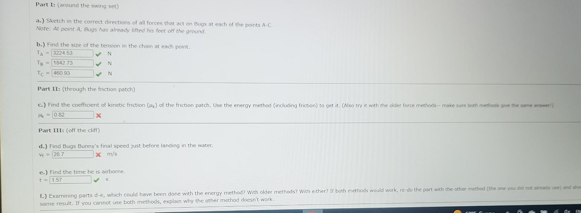 Bugs Bunny (m=47 kg) starts at rest atop a hi=24 m | Chegg.com