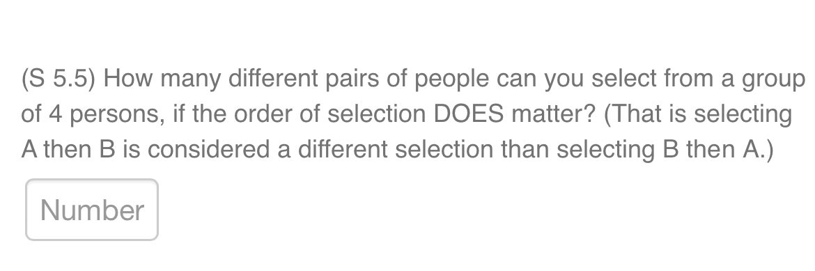 Solved (S 5.5) ﻿How many different pairs of people can you | Chegg.com