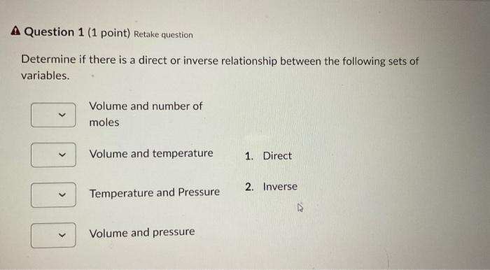 Solved a Question 1 (1 point) Retake question Determine if | Chegg.com