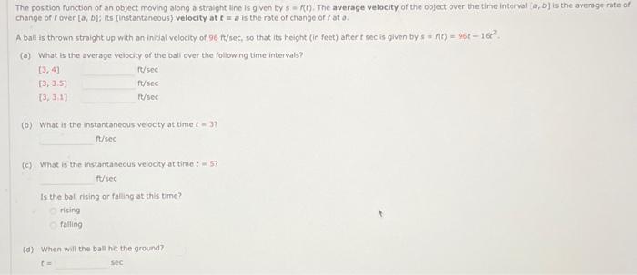 Solved The position function of an object moving along a | Chegg.com