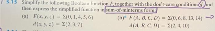 Solved simplify the following Boolean function F together | Chegg.com
