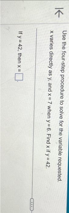 Solved Use the four-step procedure to solve for the variable | Chegg.com