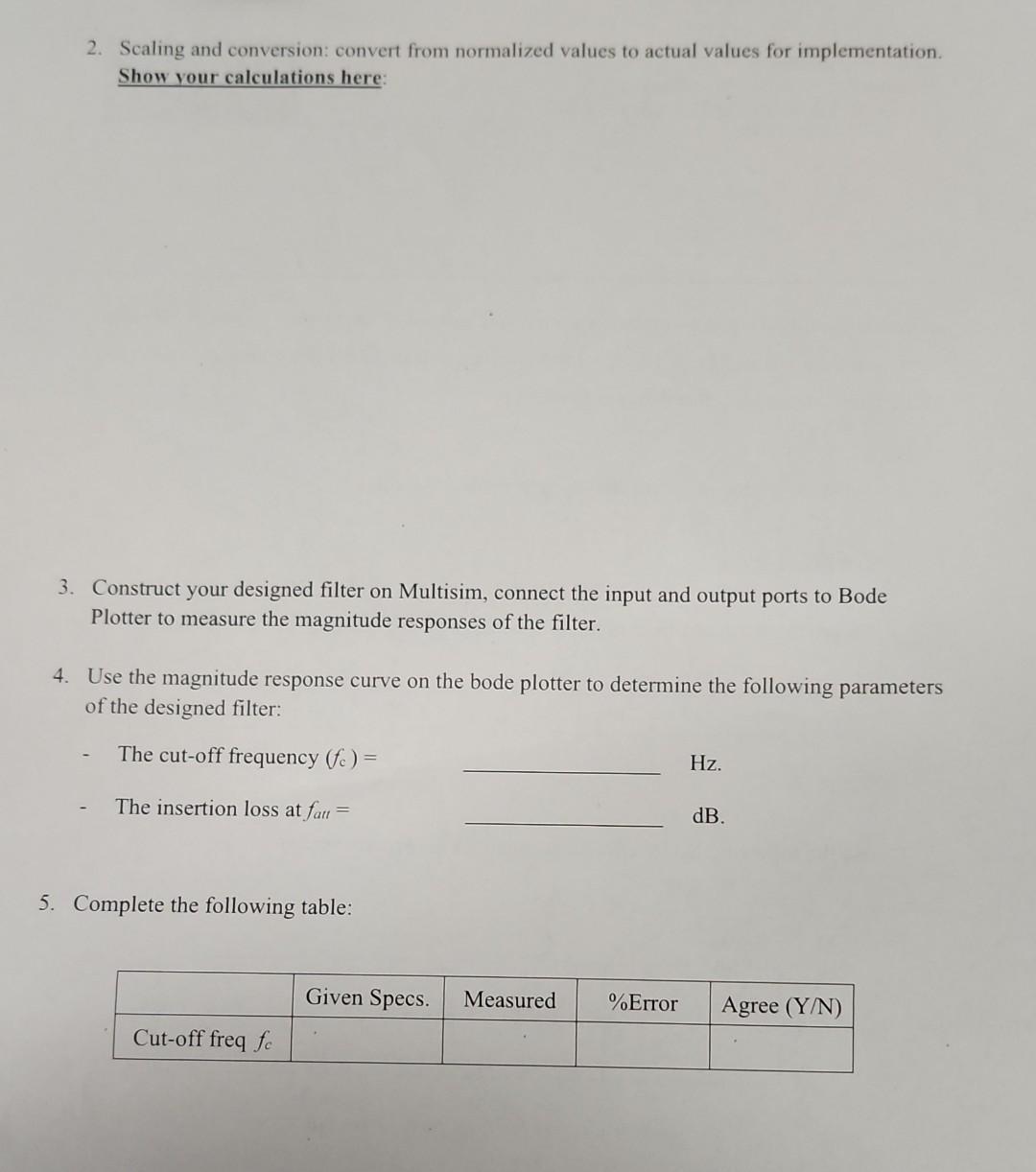 Solved Complete the following steps to design a high-pass | Chegg.com