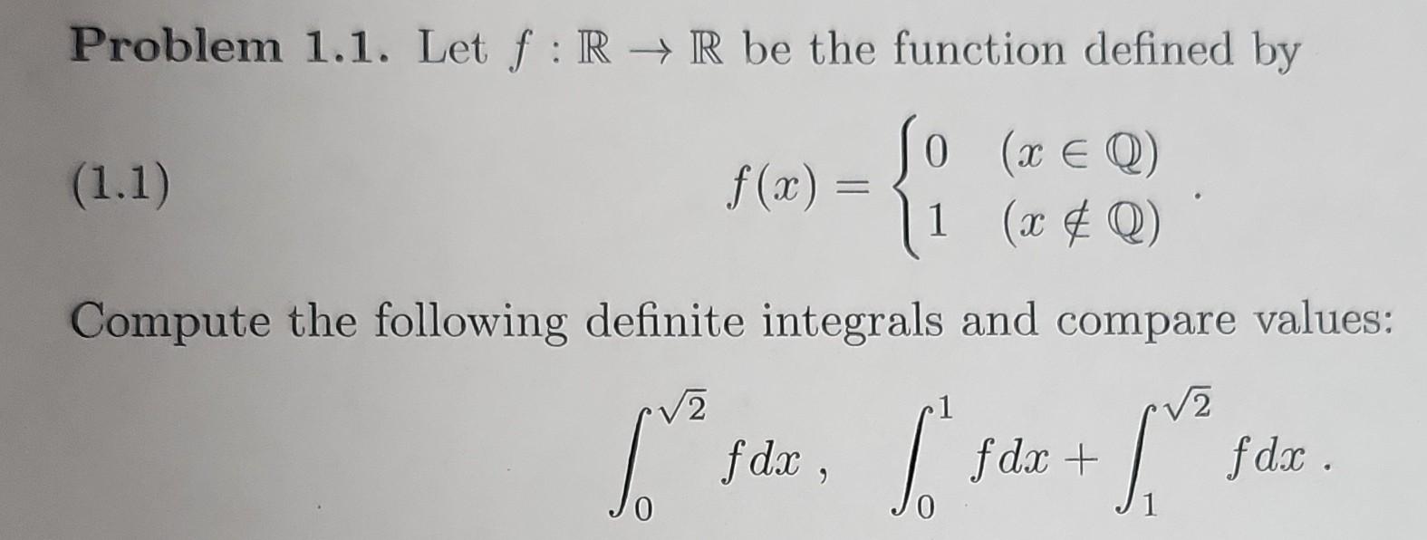 Solved Problem 1 1 Let F R→r Be The Function Defined By